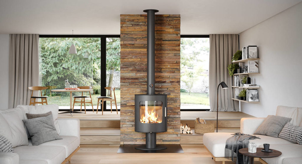 Poêle a bois OFEN 21 - poêle - 6 kW- vitre galbée 440x410